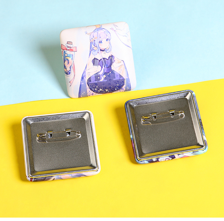 Custom Square Tinplate Pin Button - Hamfai