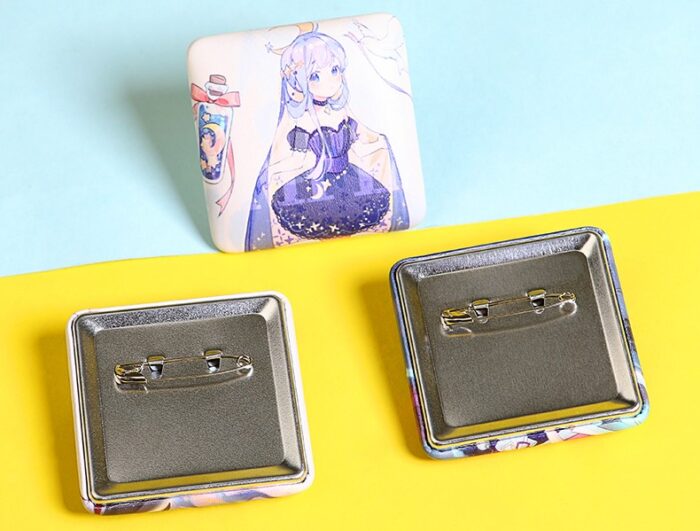 Custom Square Tinplate Pin Button - Hamfai