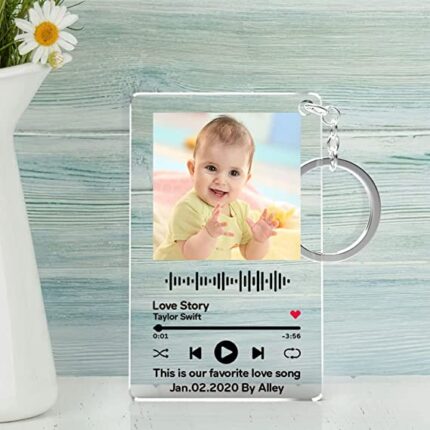Custom Spotify Keychain Acrylic Spotify Code Plaque Frame Keychain - Hamfai